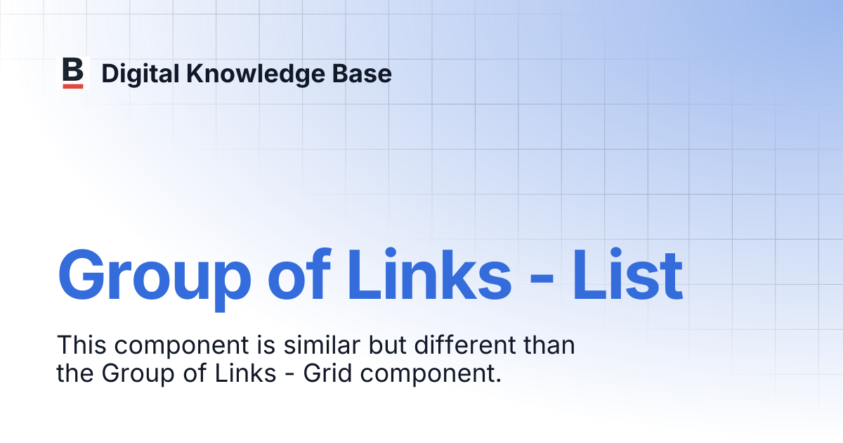 Group of Links - List | Digital Knowledge Base